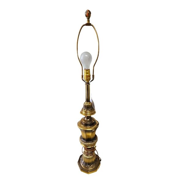 Accents | Vintage Brass Lamp Marble Finial | Poshmark